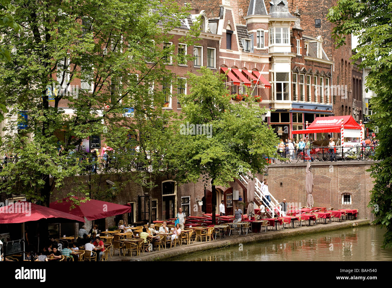 Netherlands, Southern Holland Province, Utrecht, old canal (Oudegracht ...