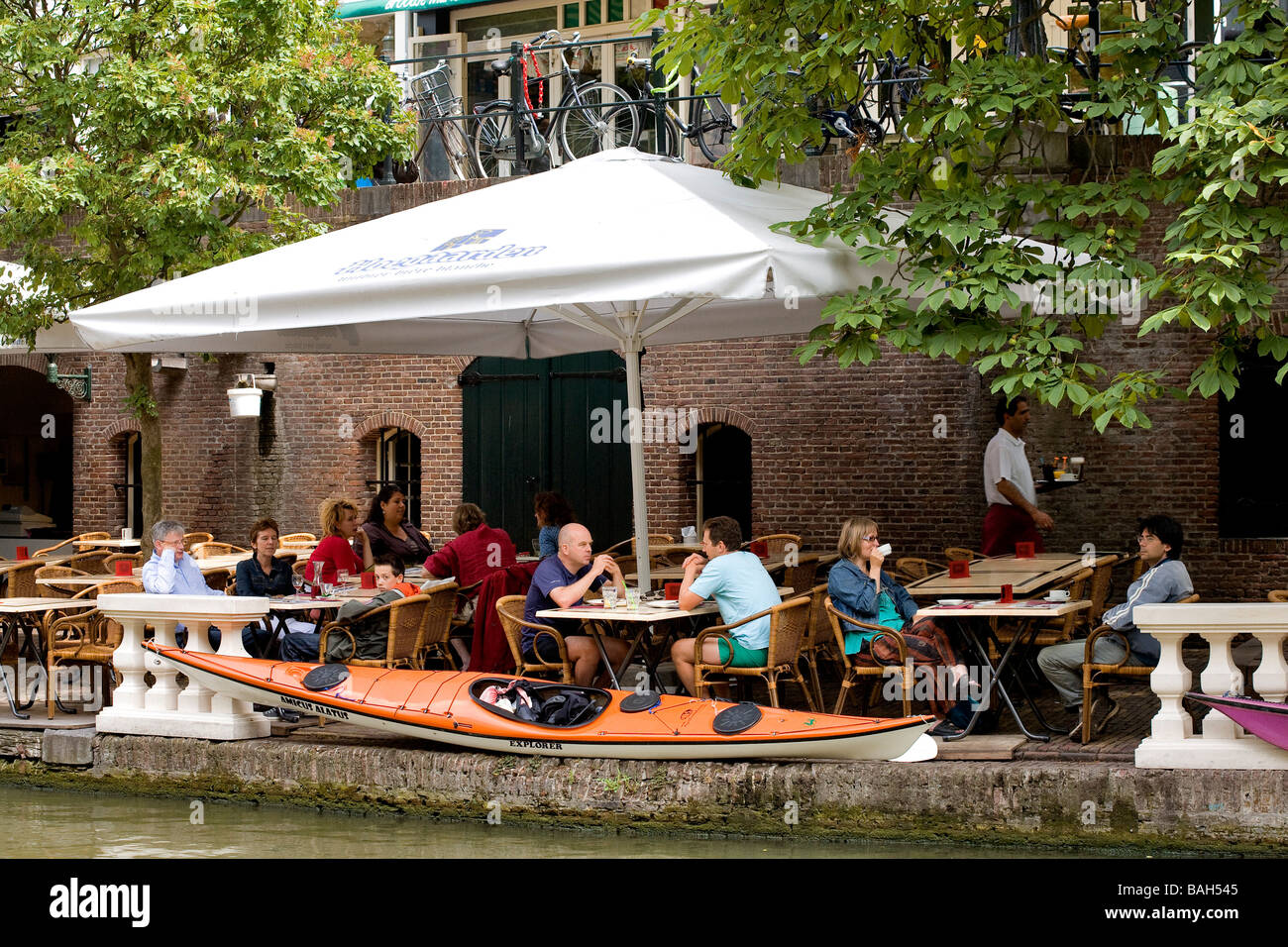 Netherlands, Southern Holland Province, Utrecht, old canal (Oudegracht ...