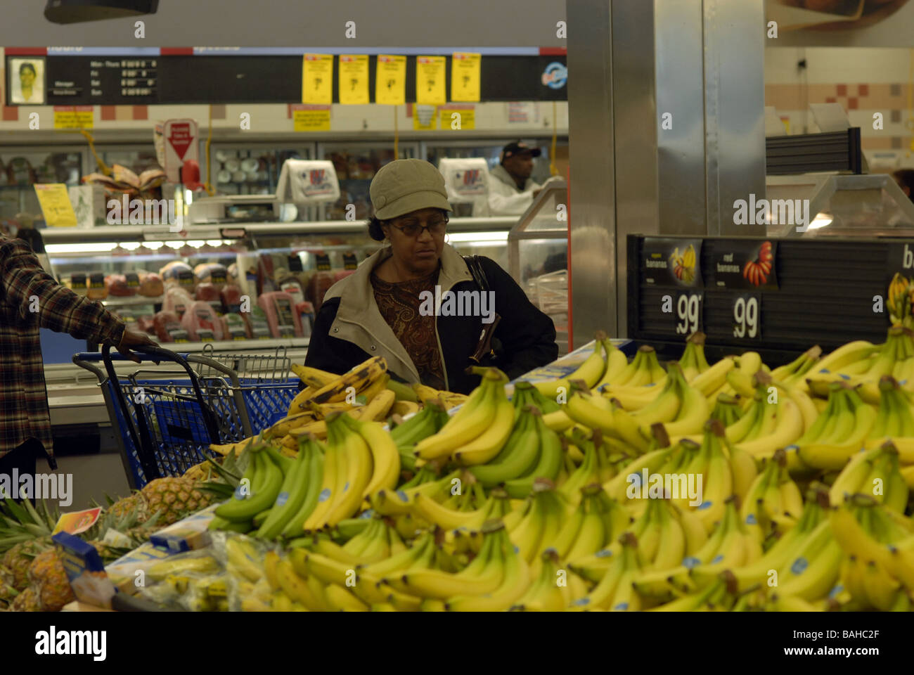 A shopper browses the bananas in the produce section of the Pathmark ...