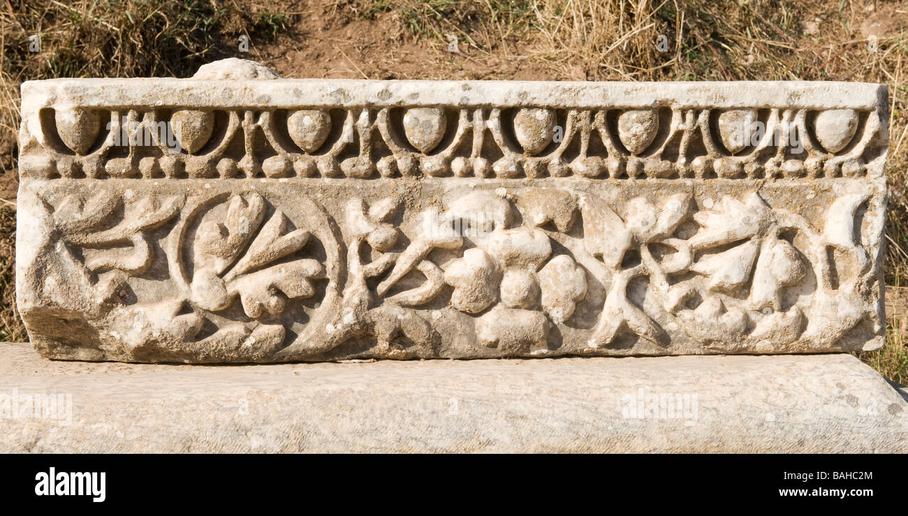 Broken frieze Ephesus Turkey Stock Photo - Alamy