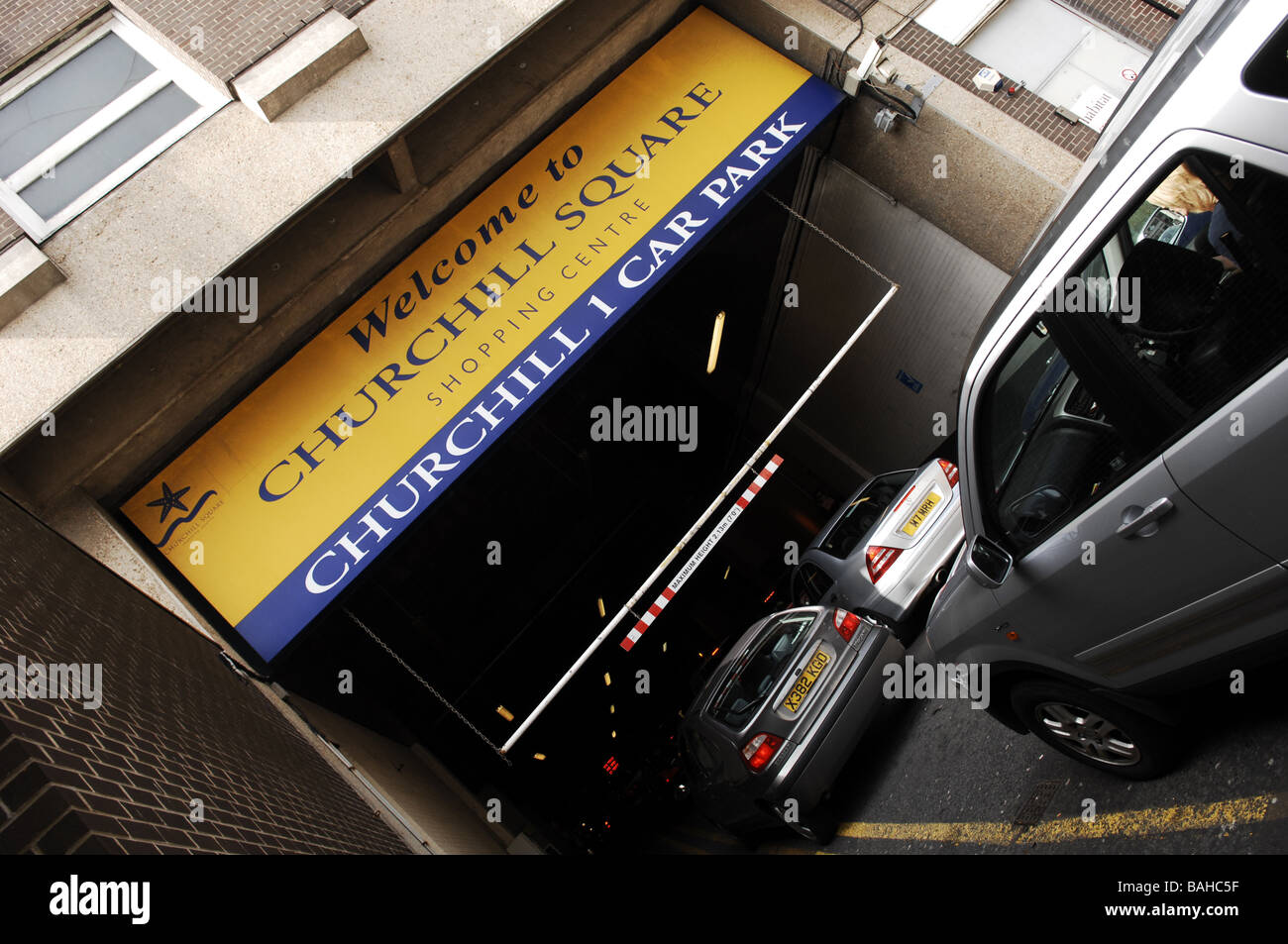 Cars queue for the Churchill Square Shopping Centre car park in ...