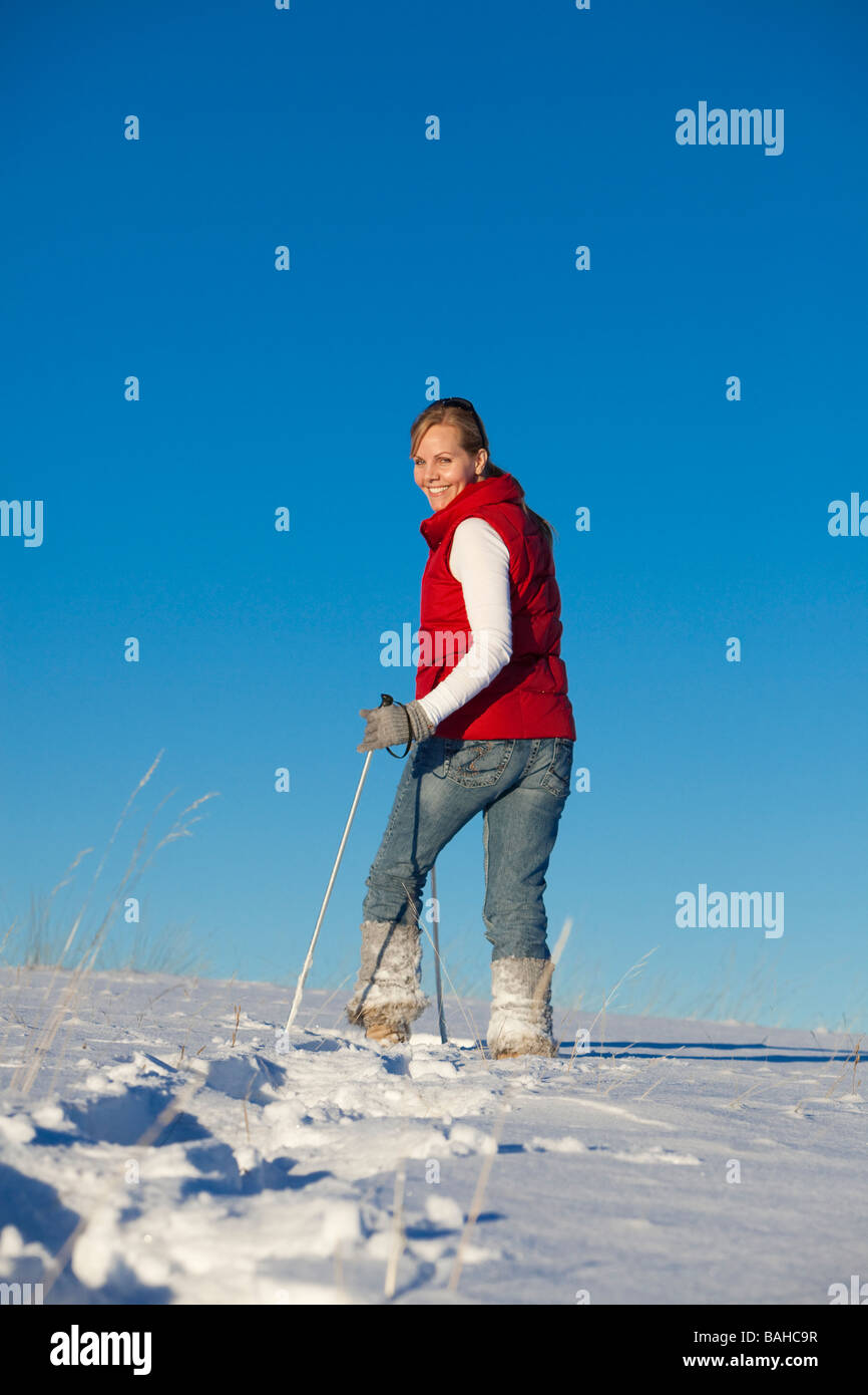 Walking in deep snow Stock Photo - Alamy