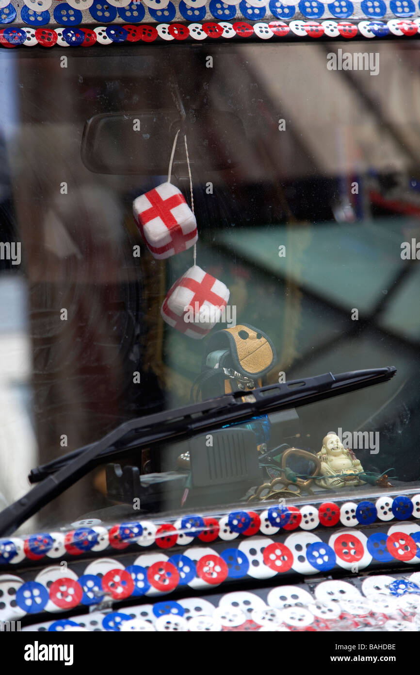 Fury St Georges Dice in London Cab Stock Photo - Alamy