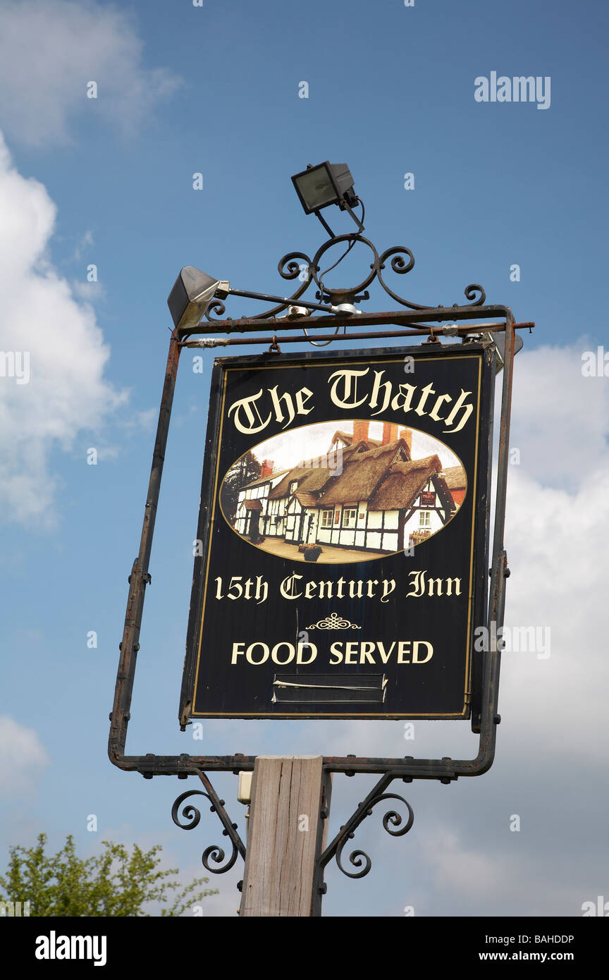 The Thatch Inn pub sign Stock Photo - Alamy
