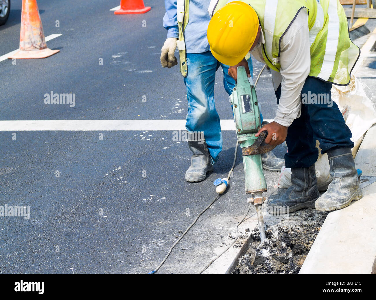 Road markings repairs hi-res stock photography and images - Alamy