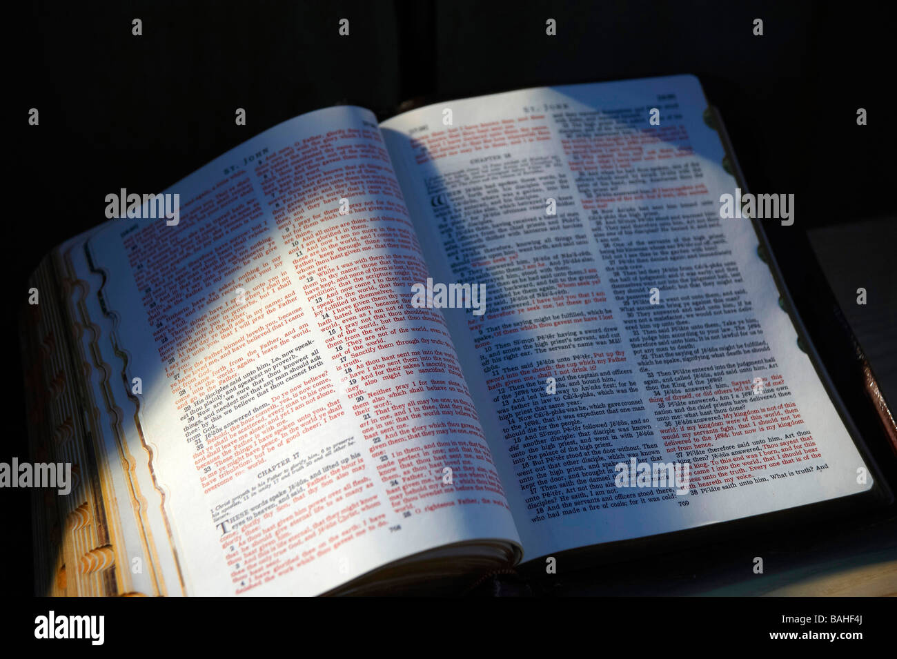 Sunlit old Bible, Aberdeen Stock Photo - Alamy