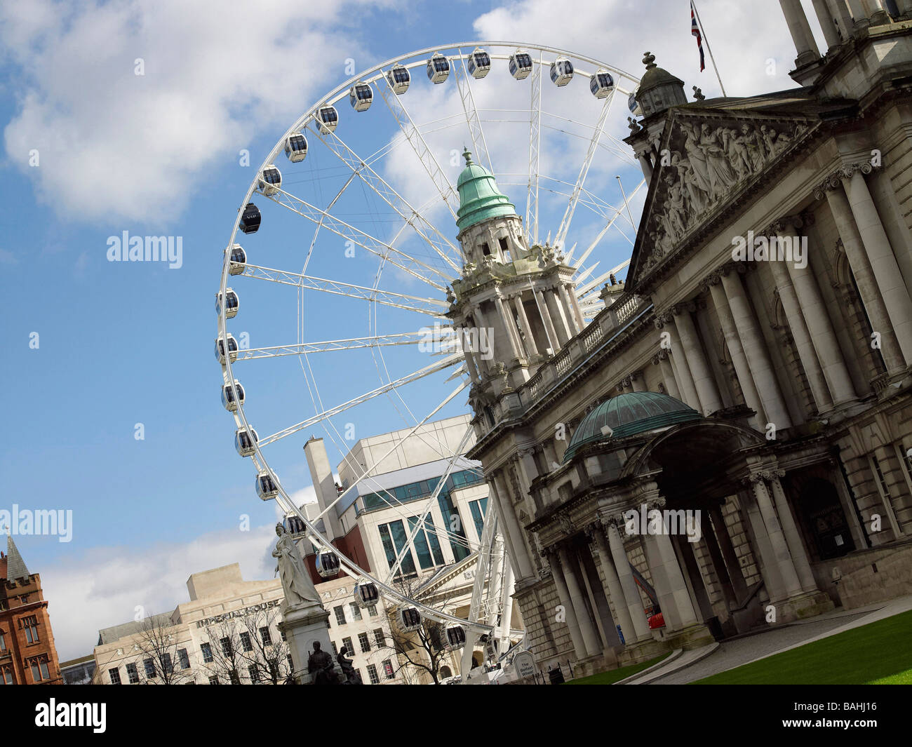 The Belfast Wheel, outside Belfast city Hall, Northern Ireland Stock ...