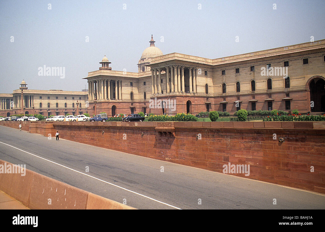 New Delhi, India, the north Secretariat building seen across Rajpath ...