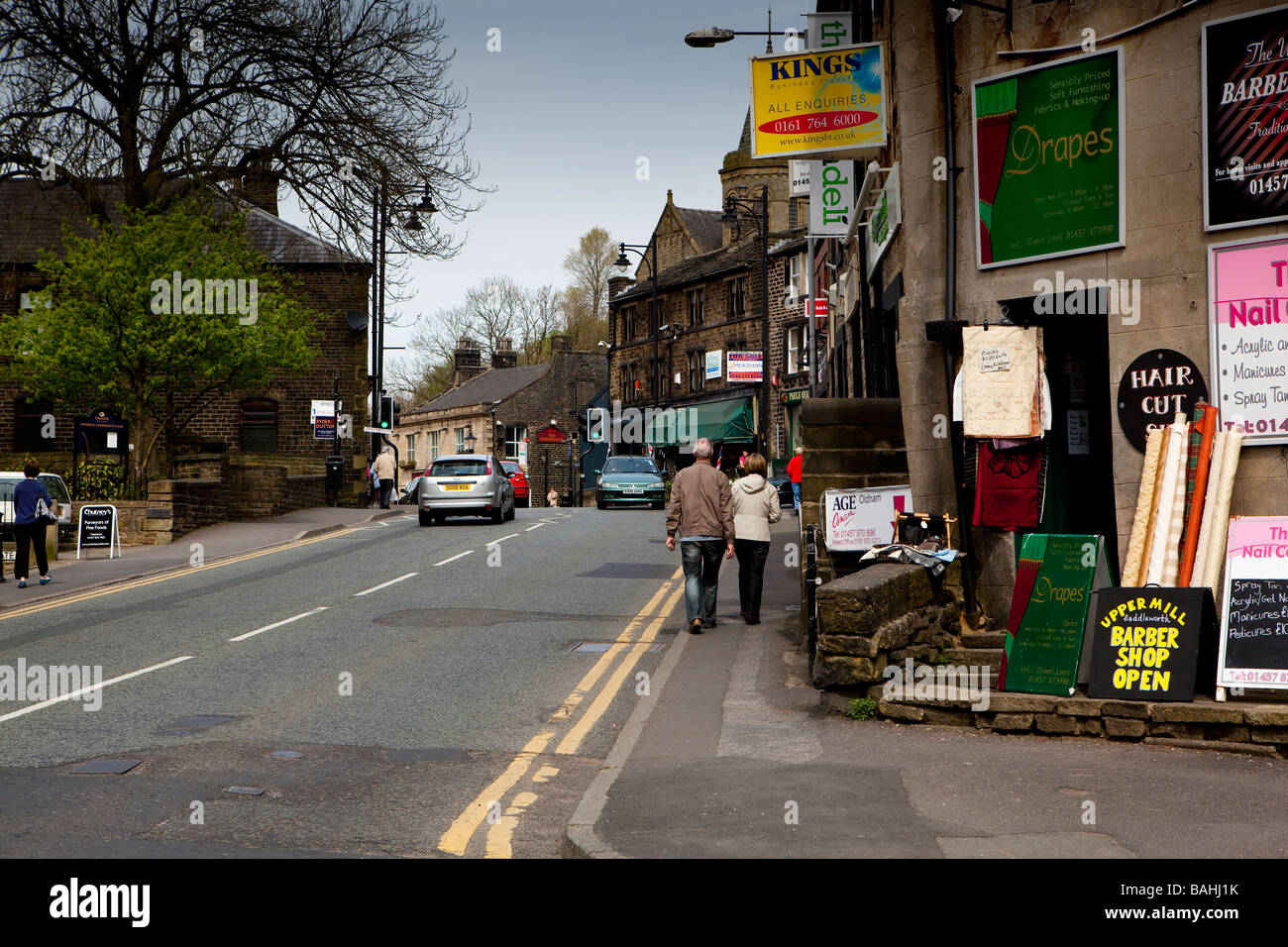 Uppermill High street Commercial Inn Pub Saddleworth Stock Photo - Alamy