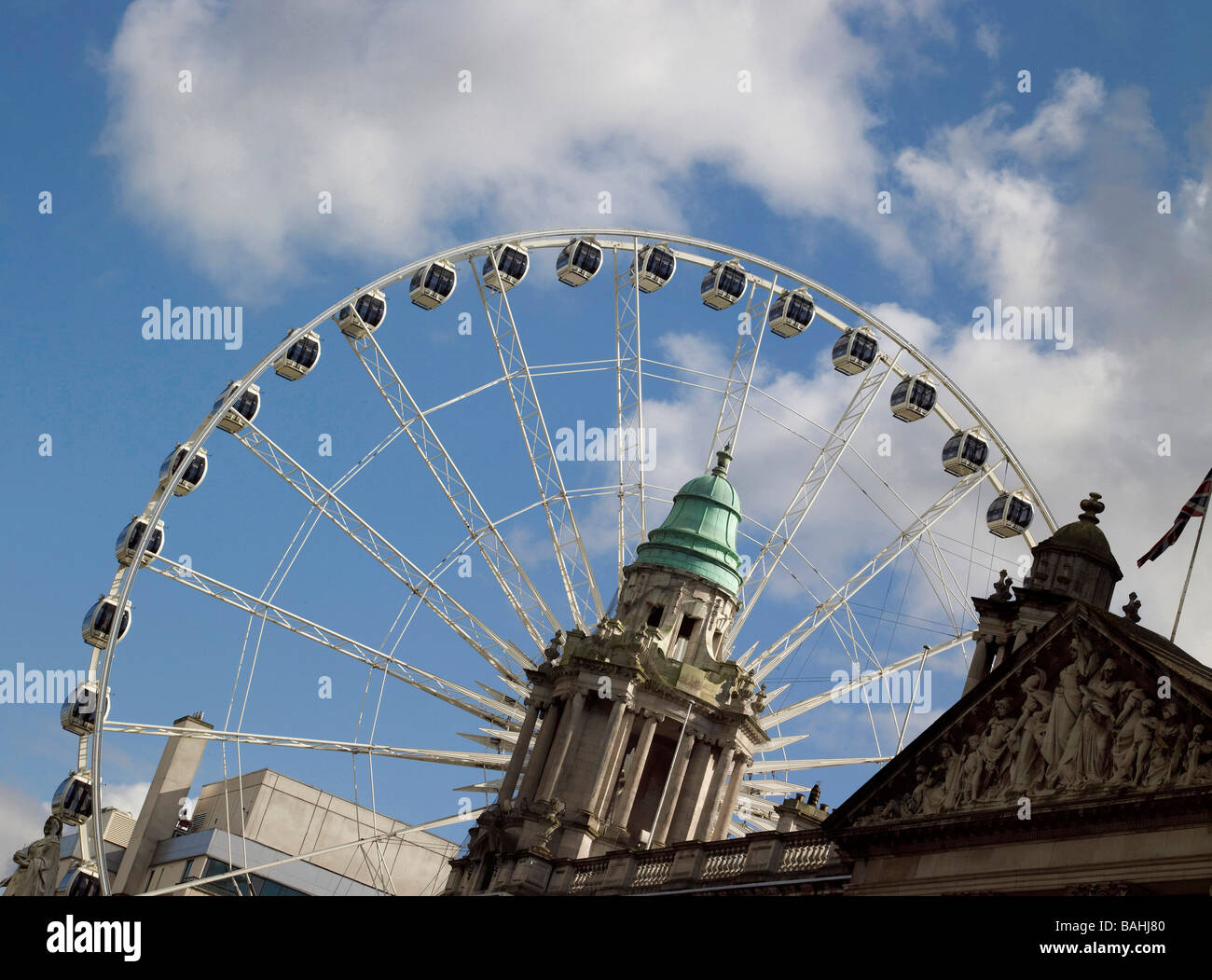 The Belfast Wheel, outside Belfast city Hall, Northern Ireland Stock ...