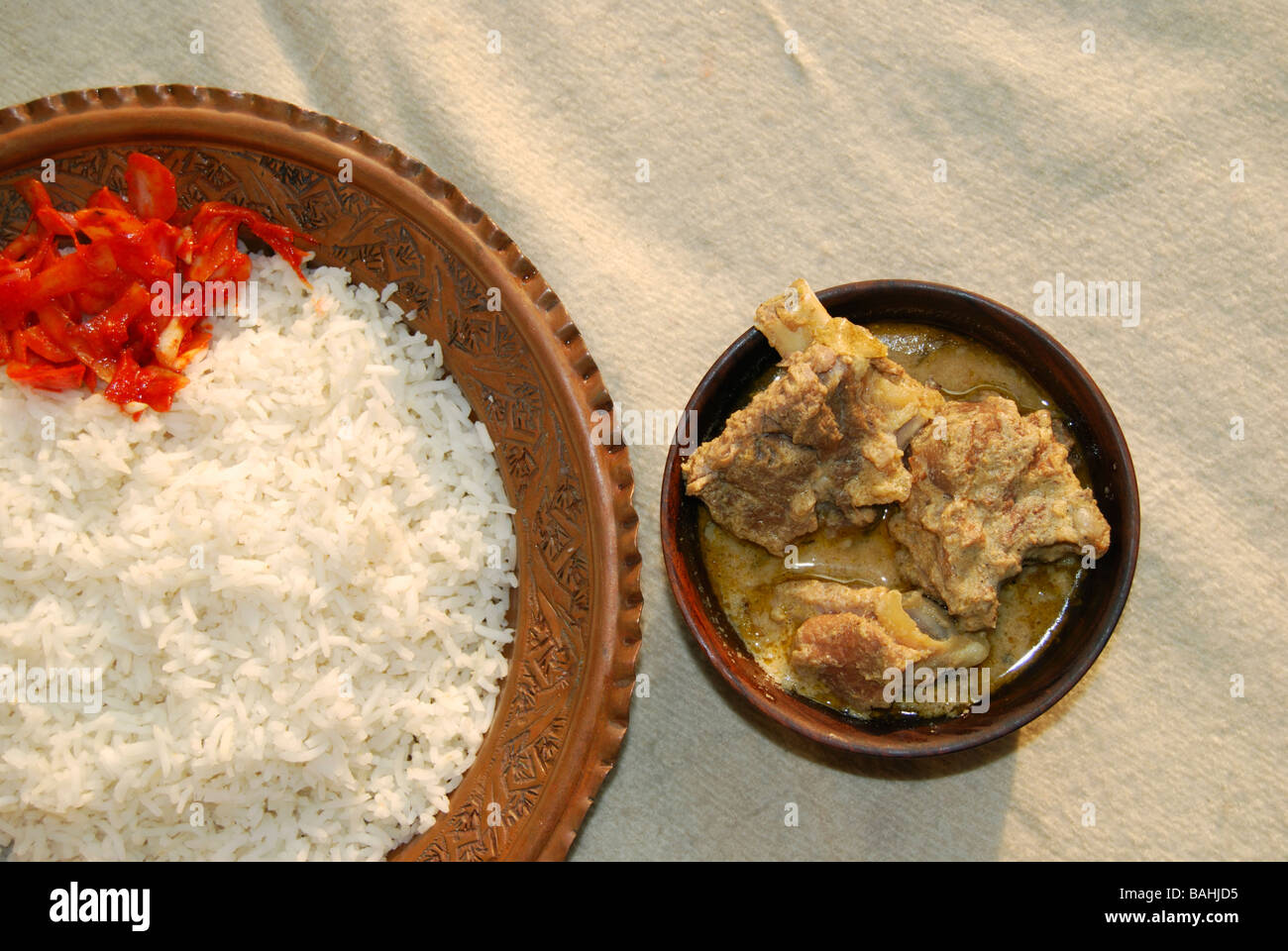 Yakhni Kashmiri Mutton Curry is made of mutton marinated in yogurt ...