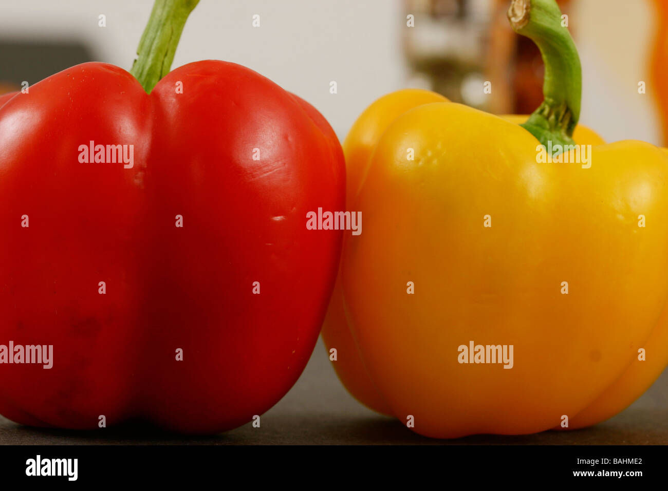 Red and Yellow Bell Pepper Stock Photo - Alamy