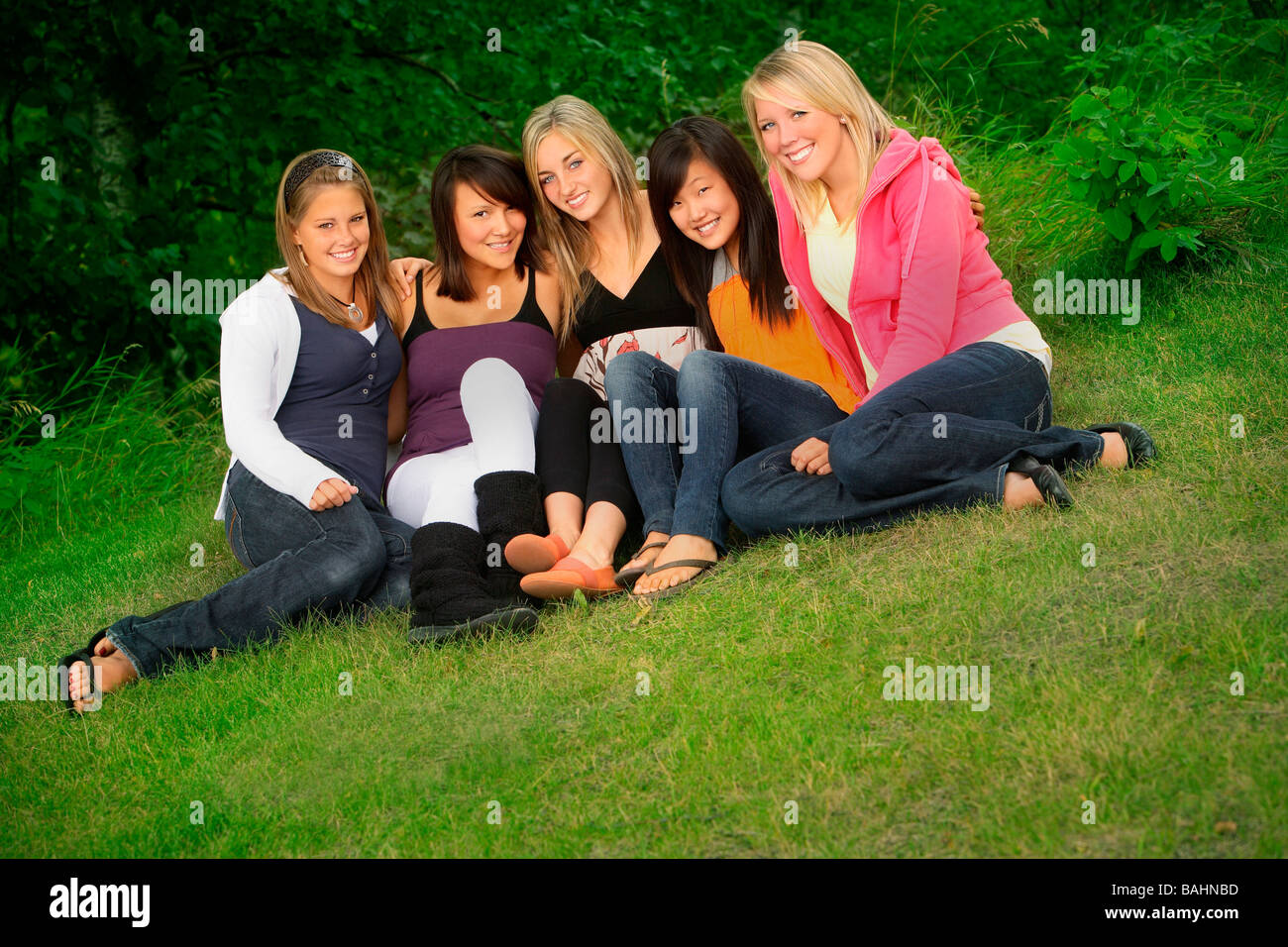 Group of girls Stock Photo - Alamy