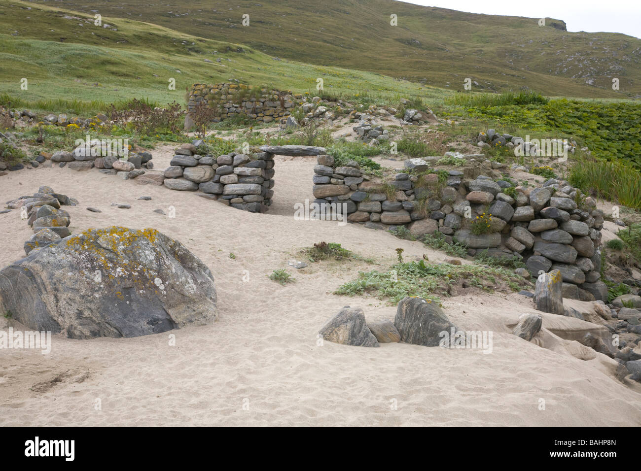Deserted island of Mingulay Outer Hebrides United Kingdom Scotland GB ...