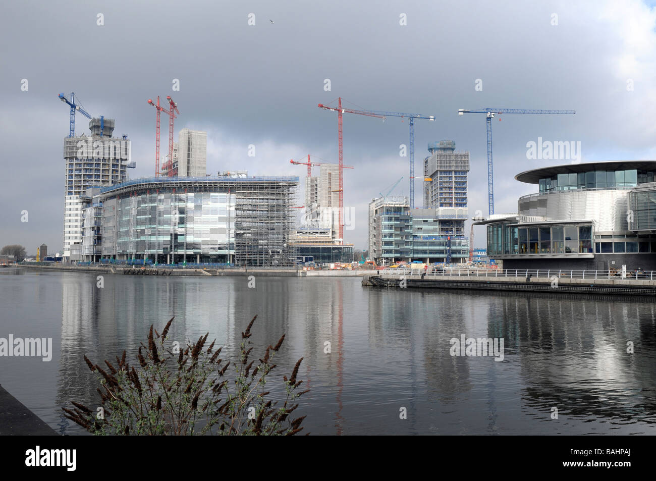 Inner city regeneration, Salford Quays, Manchester, England, UK Stock ...