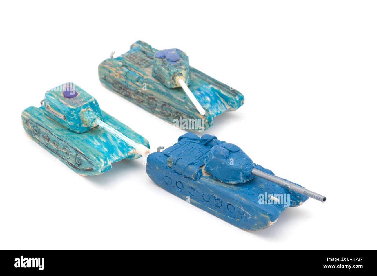 object on white model hand made tank Stock Photo - Alamy