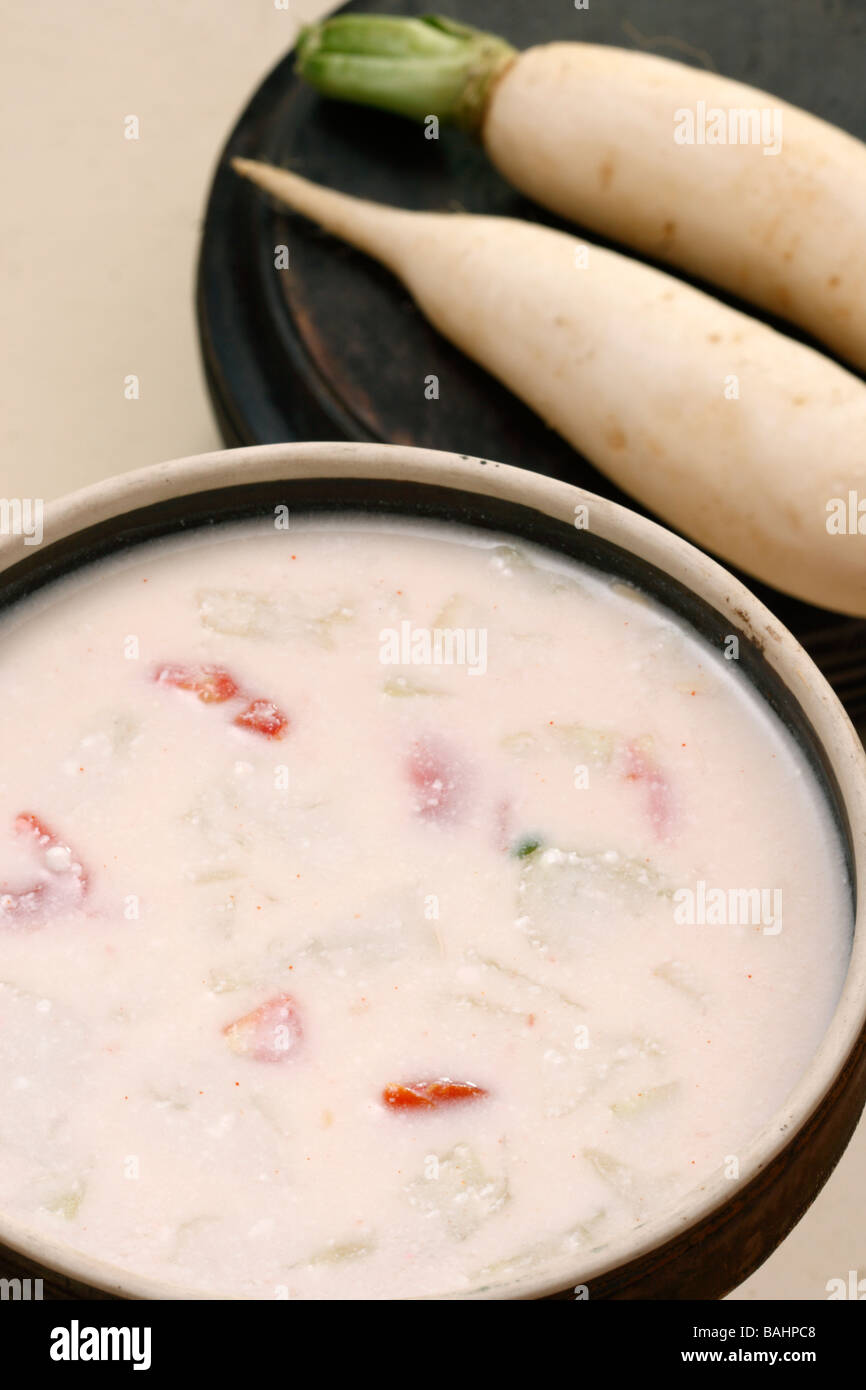 Mooli ka raita is a combination of yogurt mix with spice grated radish ...