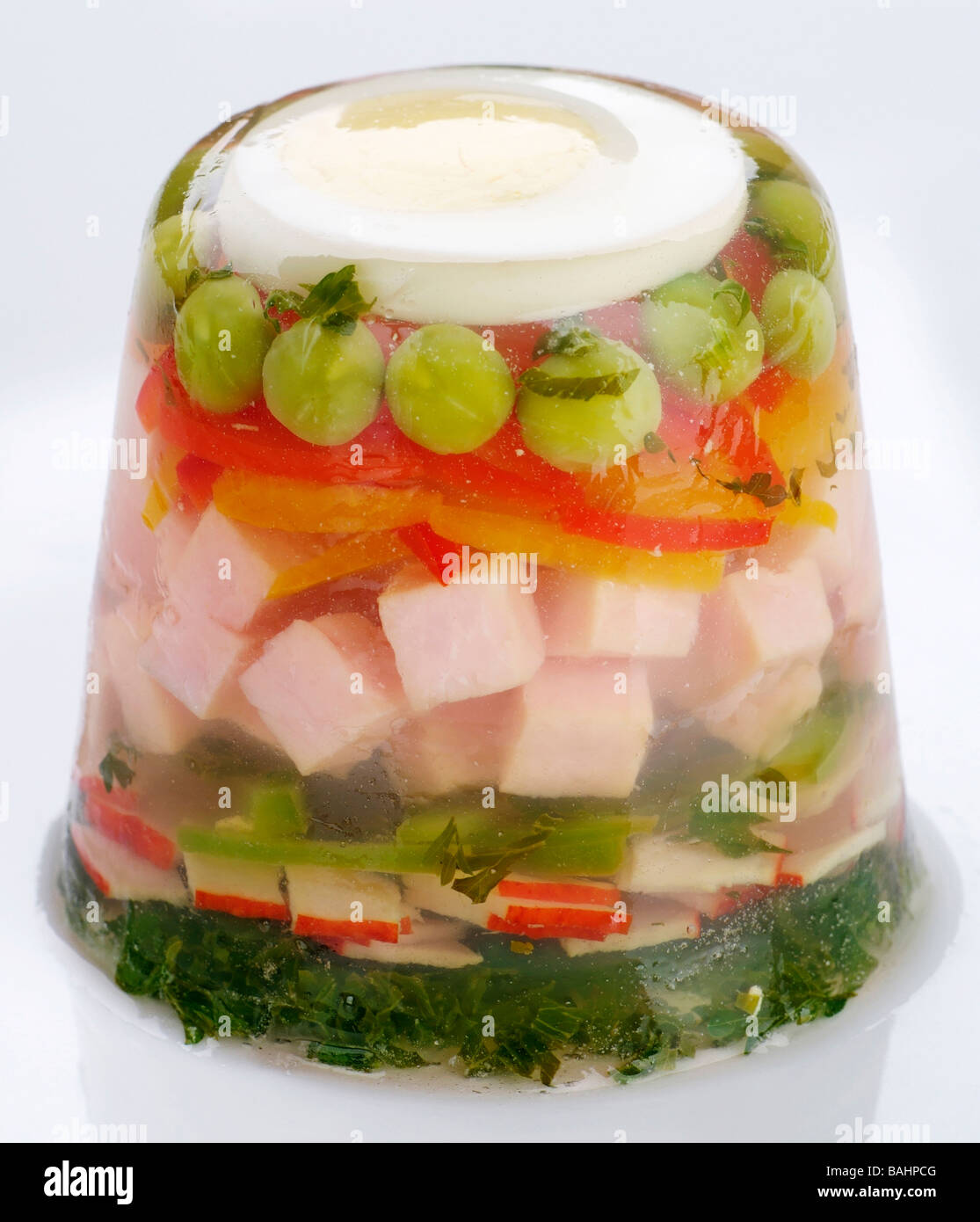 Ham and vegetable in gelatin Stock Photo - Alamy