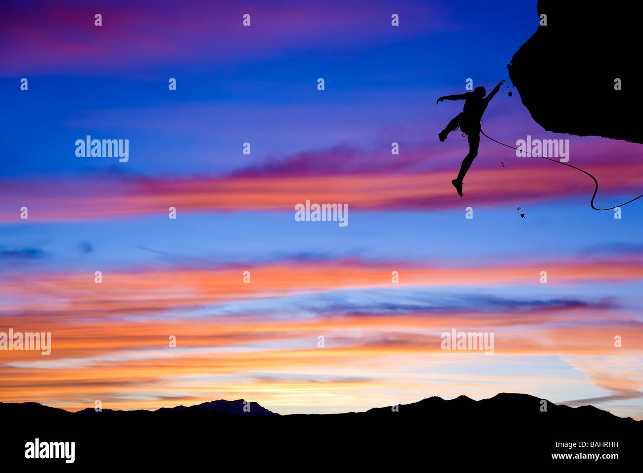 Climber in trouble clinging to a cliff for dear life in The Sierra ...