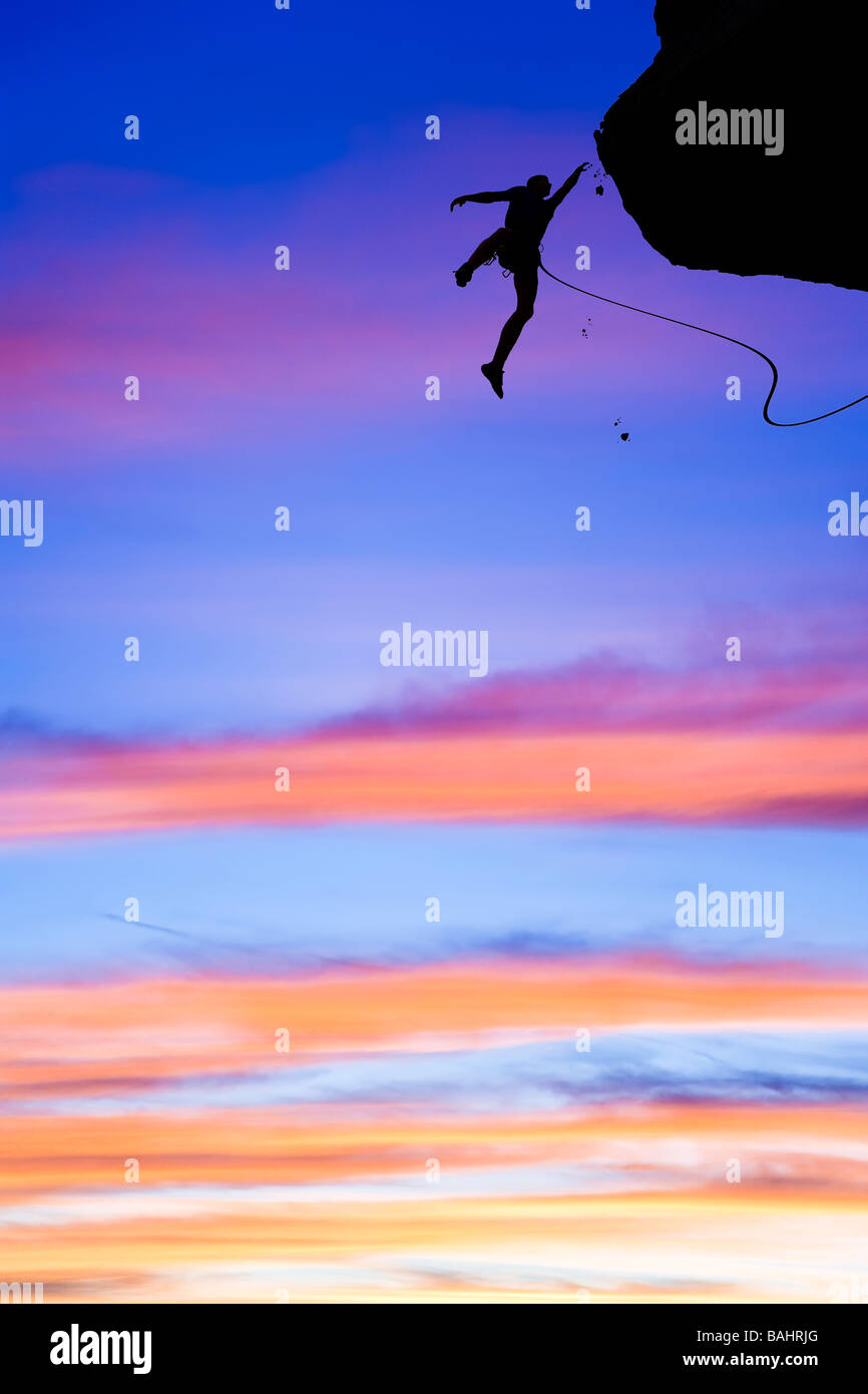 Climber in trouble clinging to a cliff for dear life in The Sierra ...