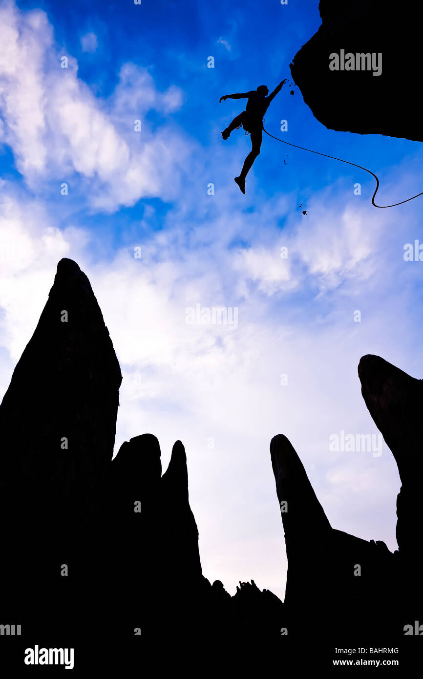 Climber in trouble clinging to a cliff for dear life in The Sierra ...
