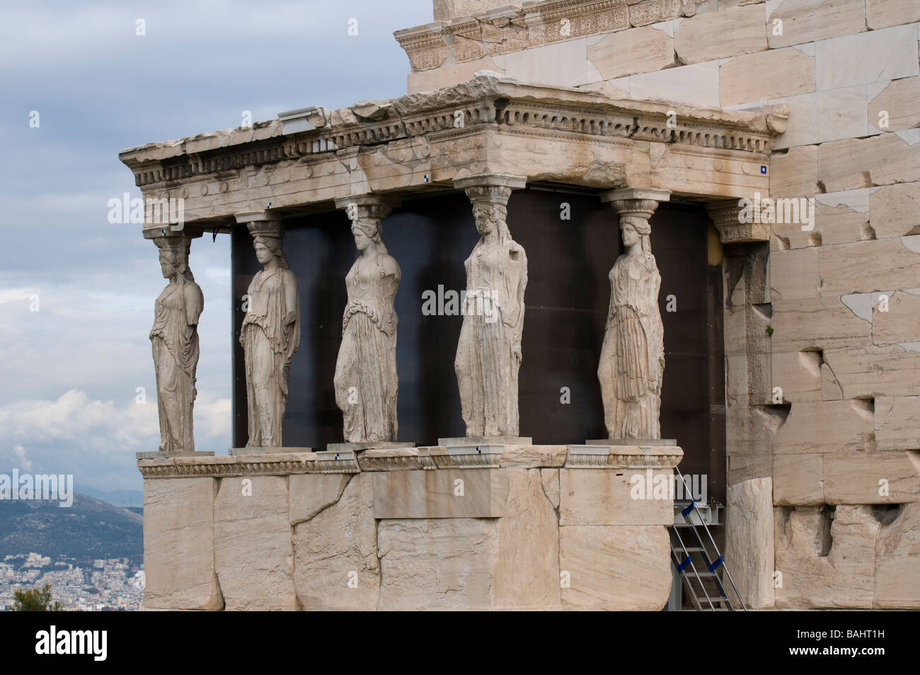 Caryatids of Erechtheion temple on Acropolis Athens Stock Photo - Alamy