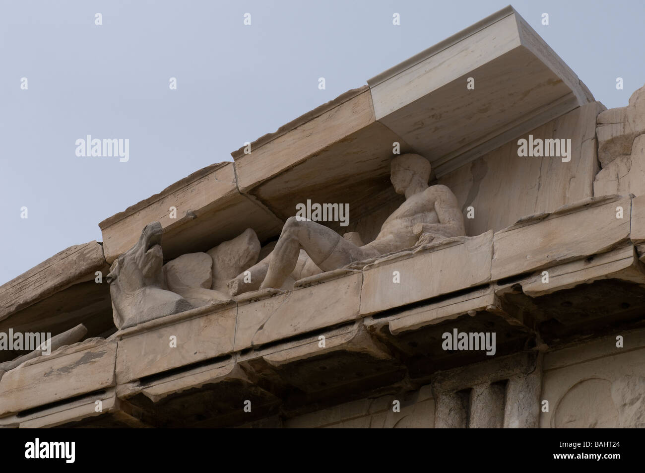 Sculpture of Parthenon temple on Acropolis rock Athens Stock Photo - Alamy