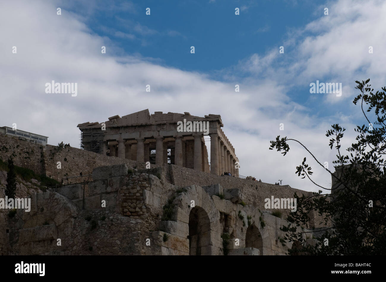 Parthenon temple on Acropolis rock Athens Stock Photo - Alamy