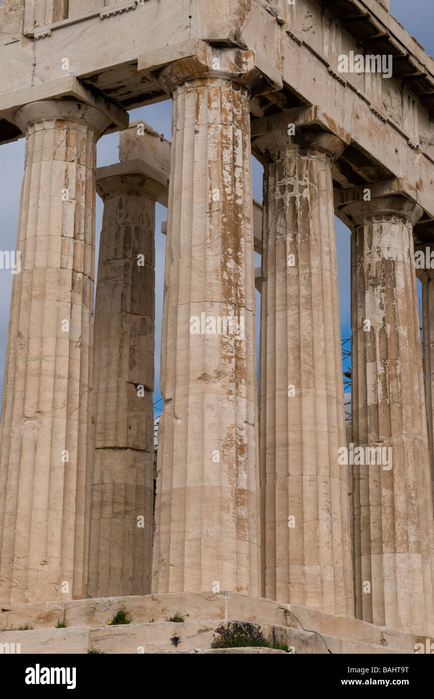 Columns of Parthenon temple on Acropolis Athens Stock Photo - Alamy