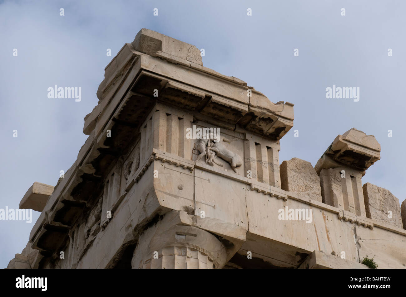 Sculpture of Parthenon temple on Acropolis Athens Stock Photo - Alamy
