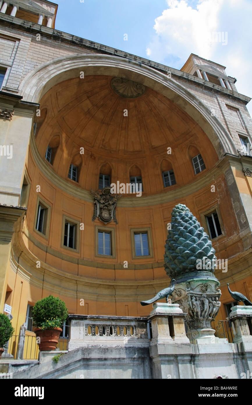 Rome, Italy; The courtyard of the Pinecone at the Vatican Stock Photo ...