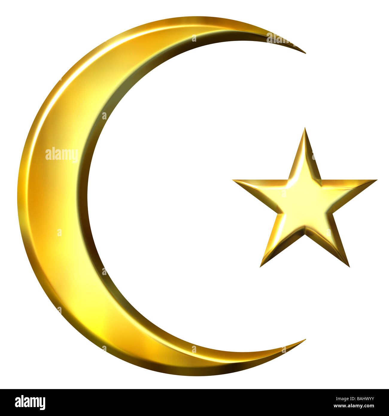 3d golden islamic symbol Stock Photo - Alamy