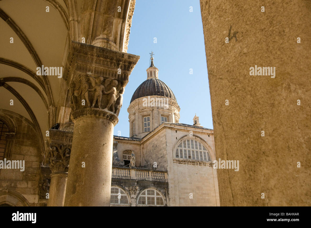 Columns of an old building Dubrovnik Croatia Eastern Europe Stock Photo ...
