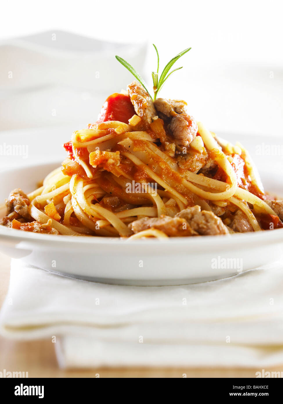 spaghetti with tomato sauces ready to serve Stock Photo - Alamy