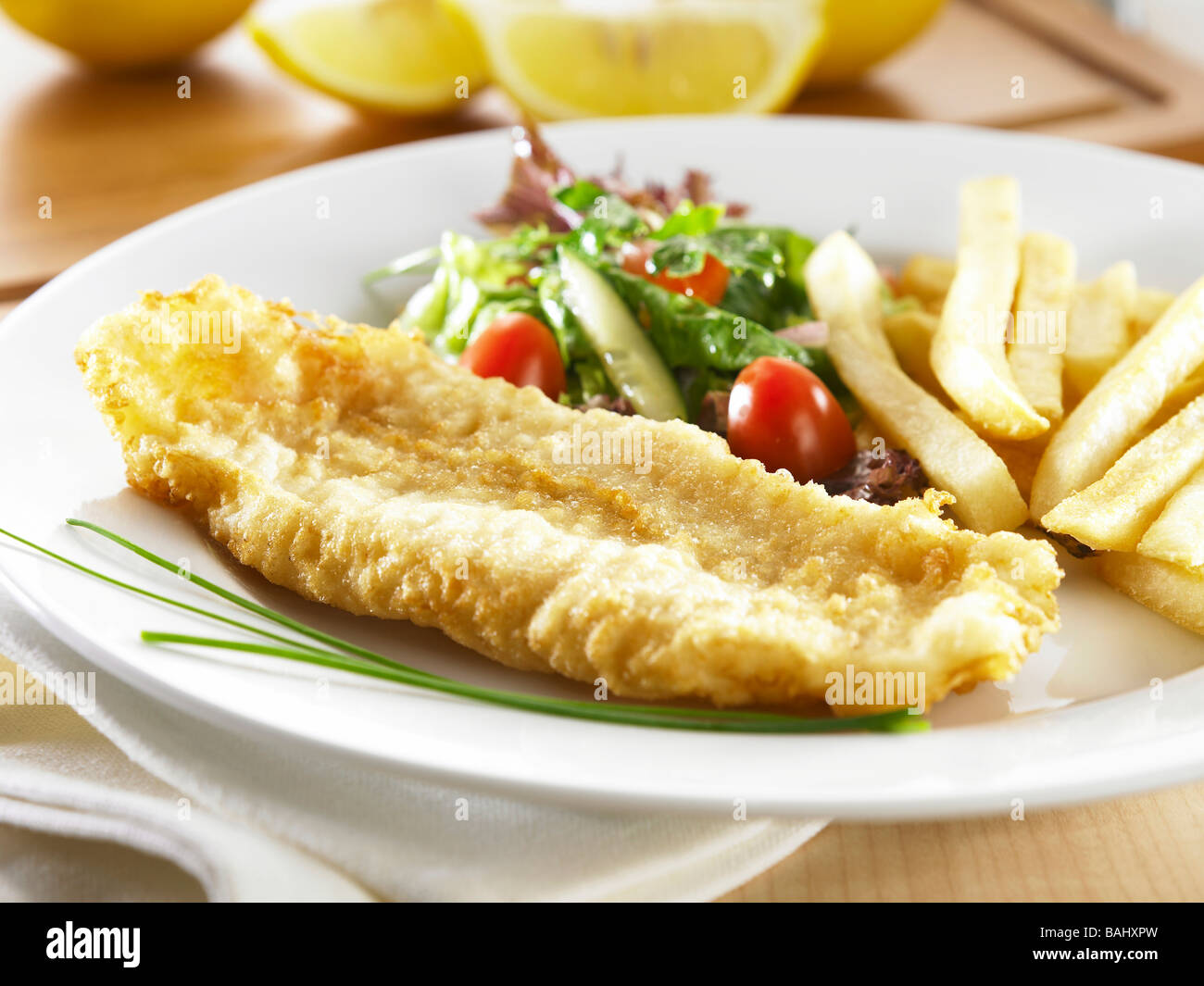 close up shot of plate of fish and chip Stock Photo - Alamy