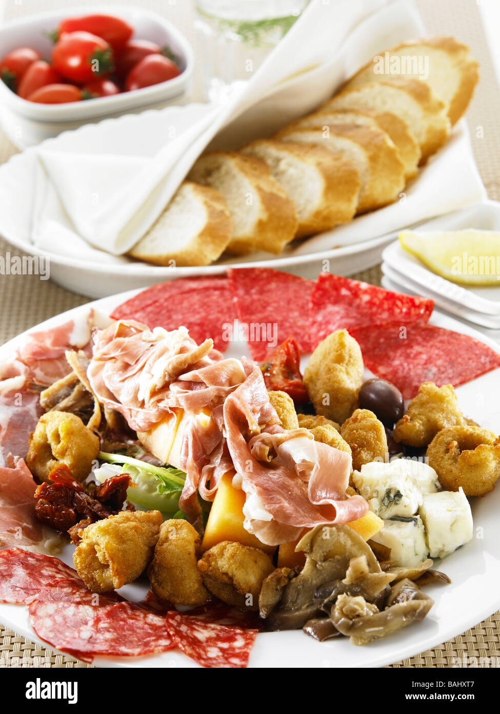 a plate western food platter of frozen food Stock Photo - Alamy