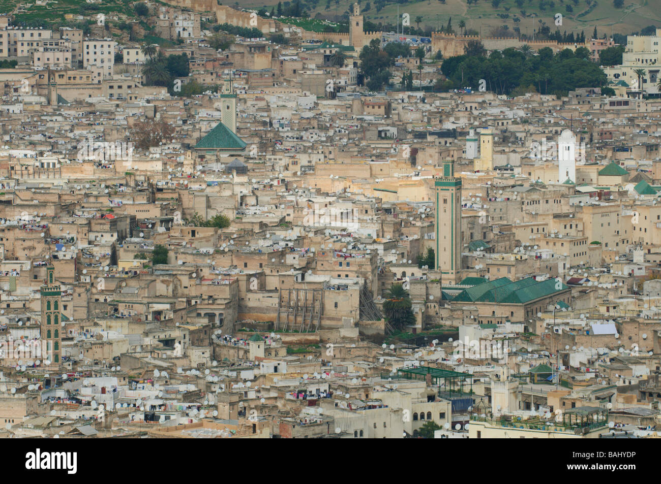 Aerial views of the ancient Medina of Fez Morocco Stock Photo - Alamy