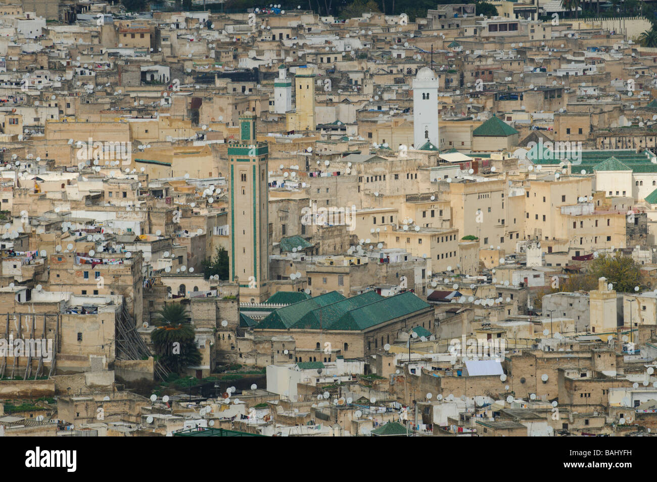 Aerial views of the ancient Medina of Fez Morocco Stock Photo - Alamy