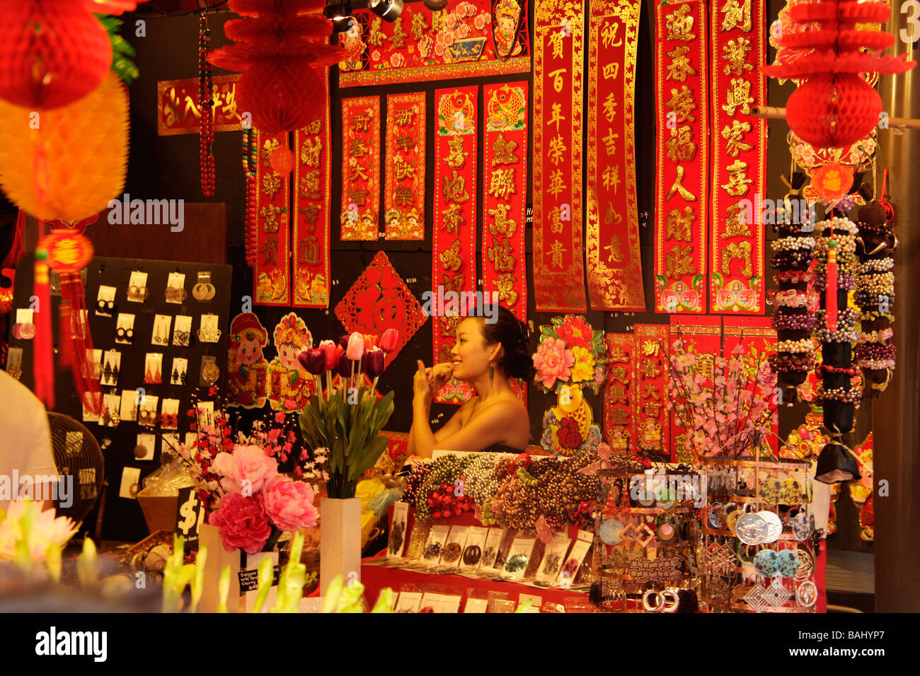 chinese decoration in a store in Chinatown in Singapore Asia Stock ...