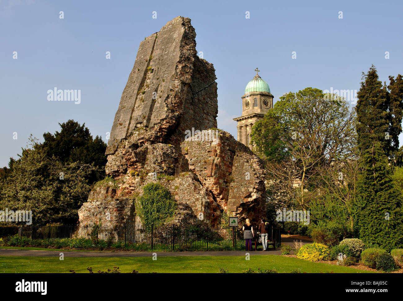 Bridgnorth Castle and St Mary`s Church, Bridgnorth, Shropshire, England ...