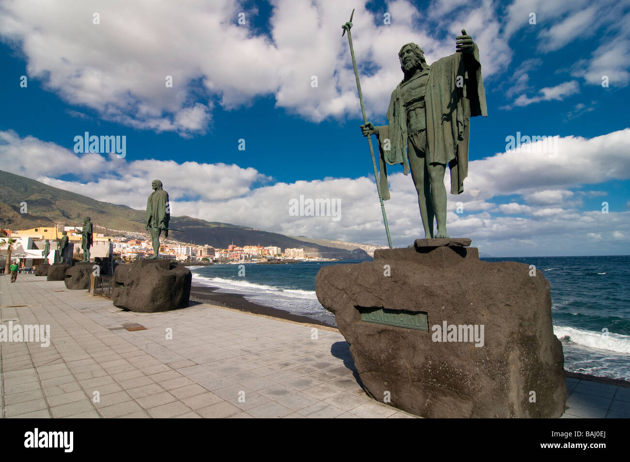 Greek statues at the seashore Candelaria Teneriffa Spain Stock Photo ...
