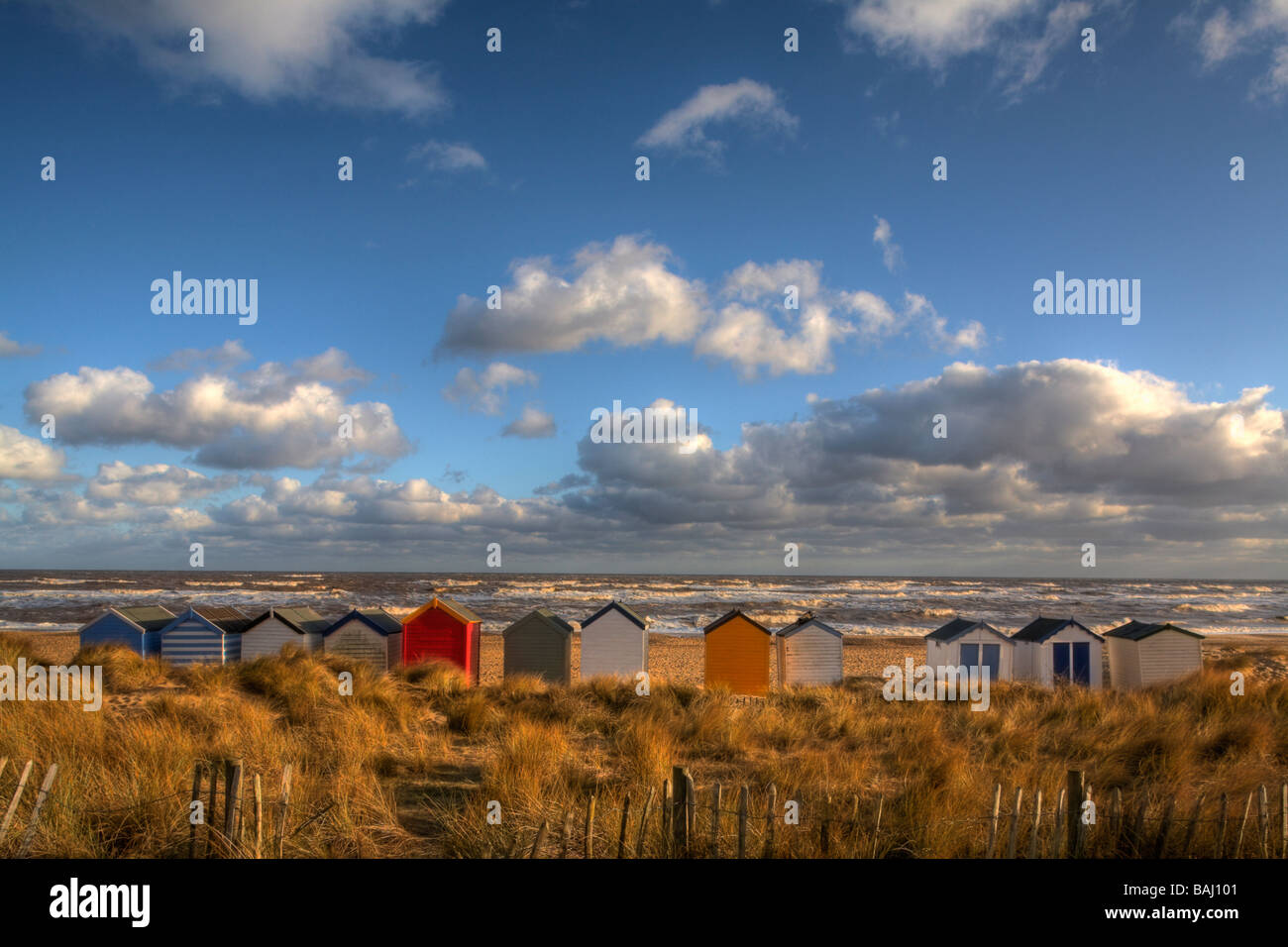 Group of beach huts hi-res stock photography and images - Alamy