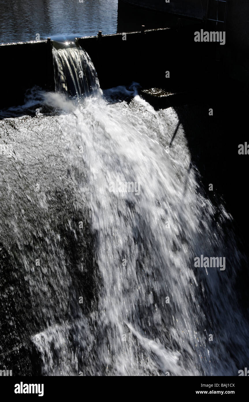 Water Flowing Over Weir Stock Photo - Alamy