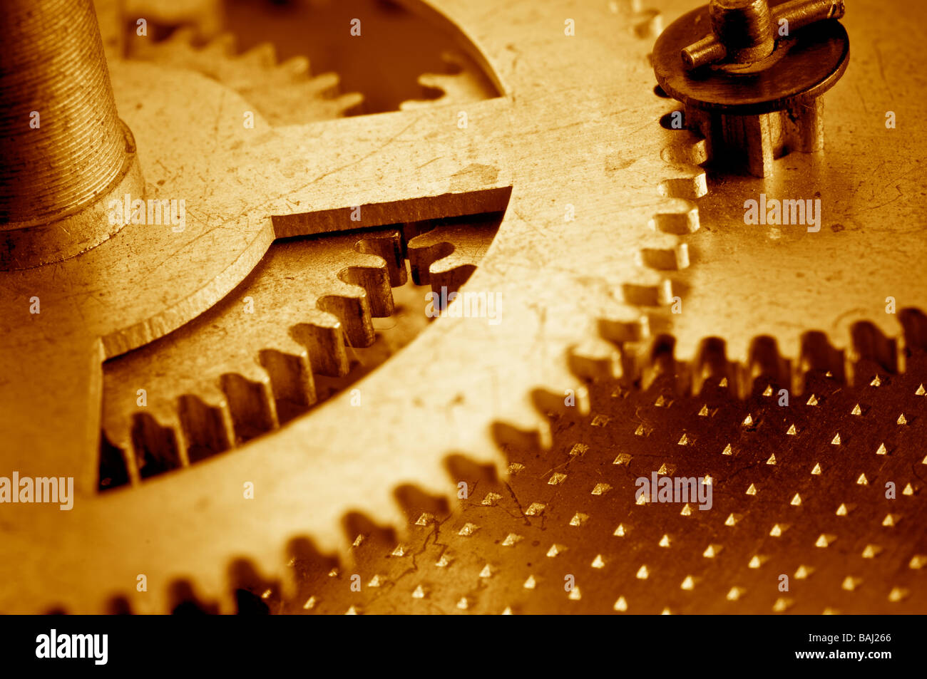 view of gears from old mechanism Stock Photo - Alamy