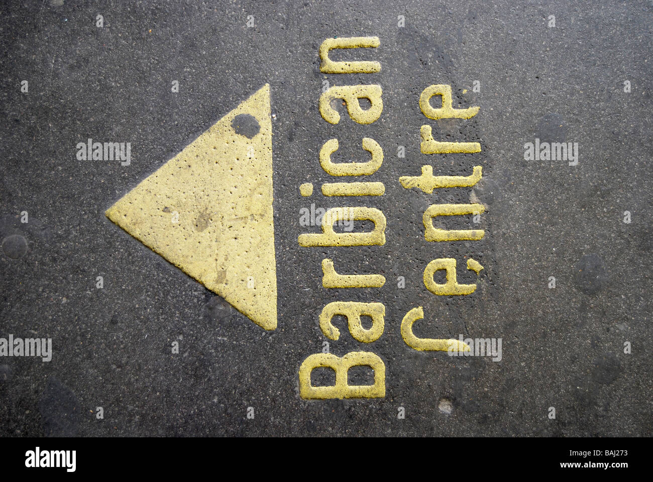 Barbican pavement sign symbol Stock Photo - Alamy