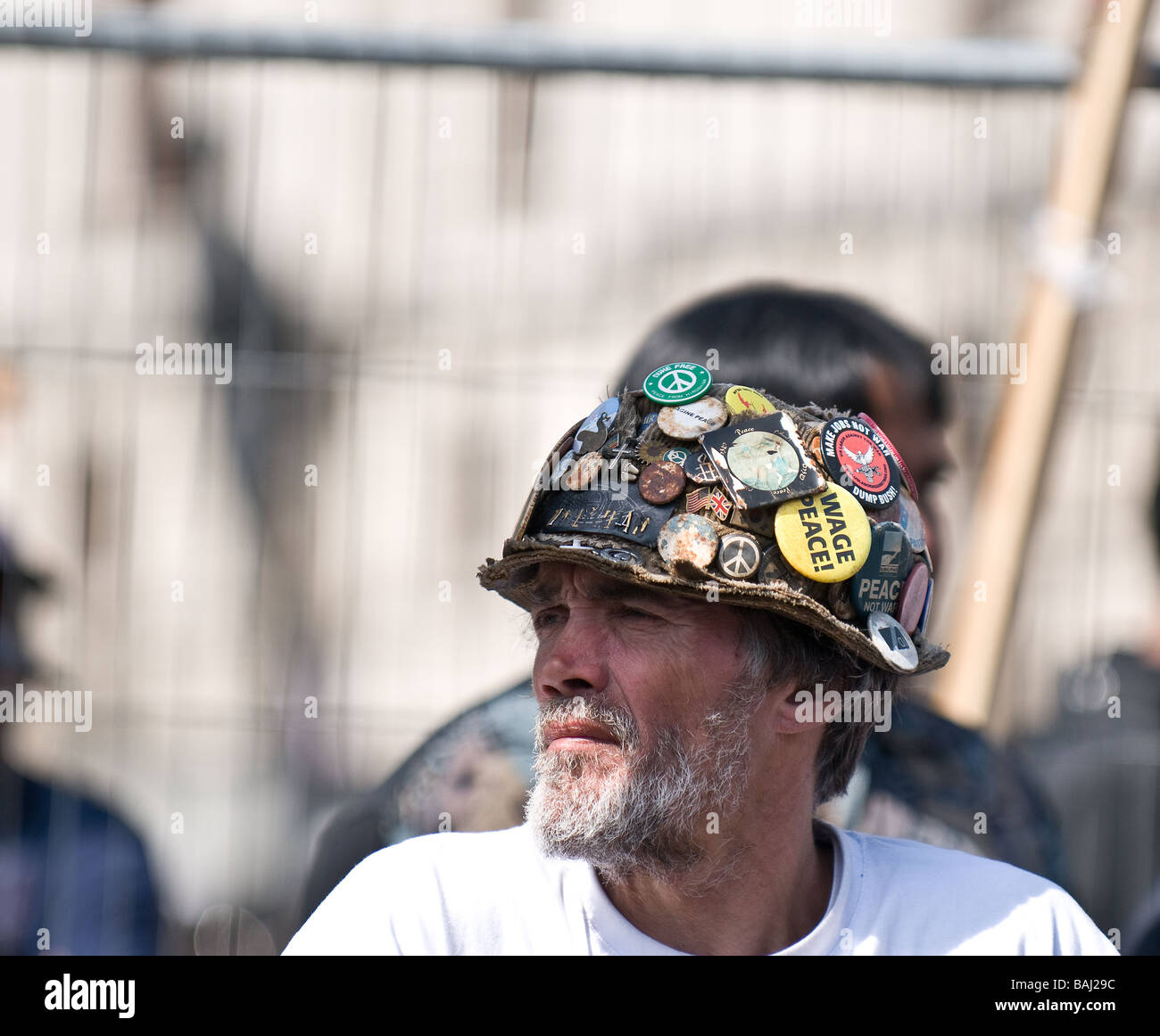 Brian Haw peace protestor at the the Tamil demonstration in London ...