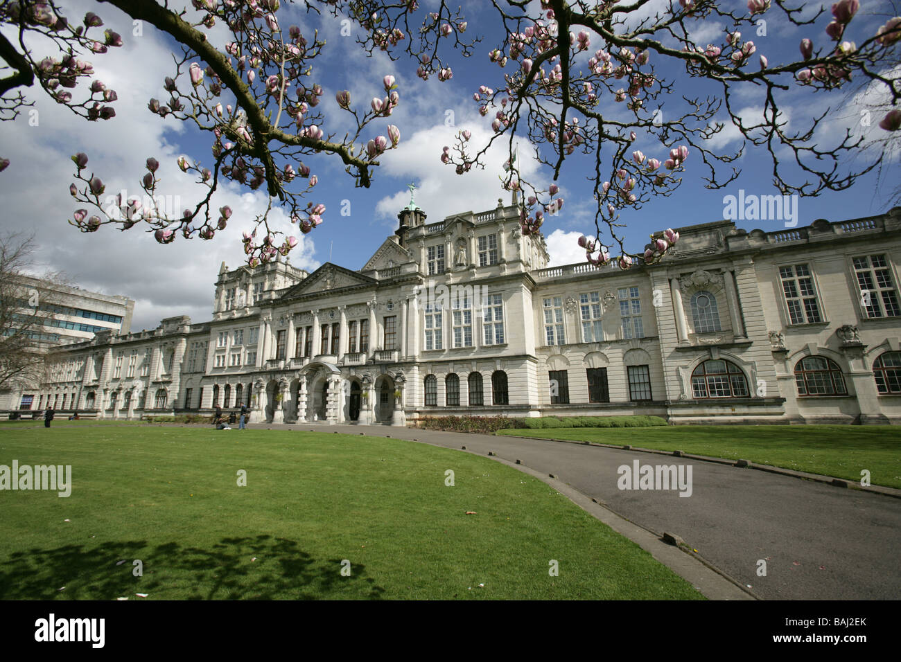 City of Cardiff, South Wales. Cardiff University main building within ...