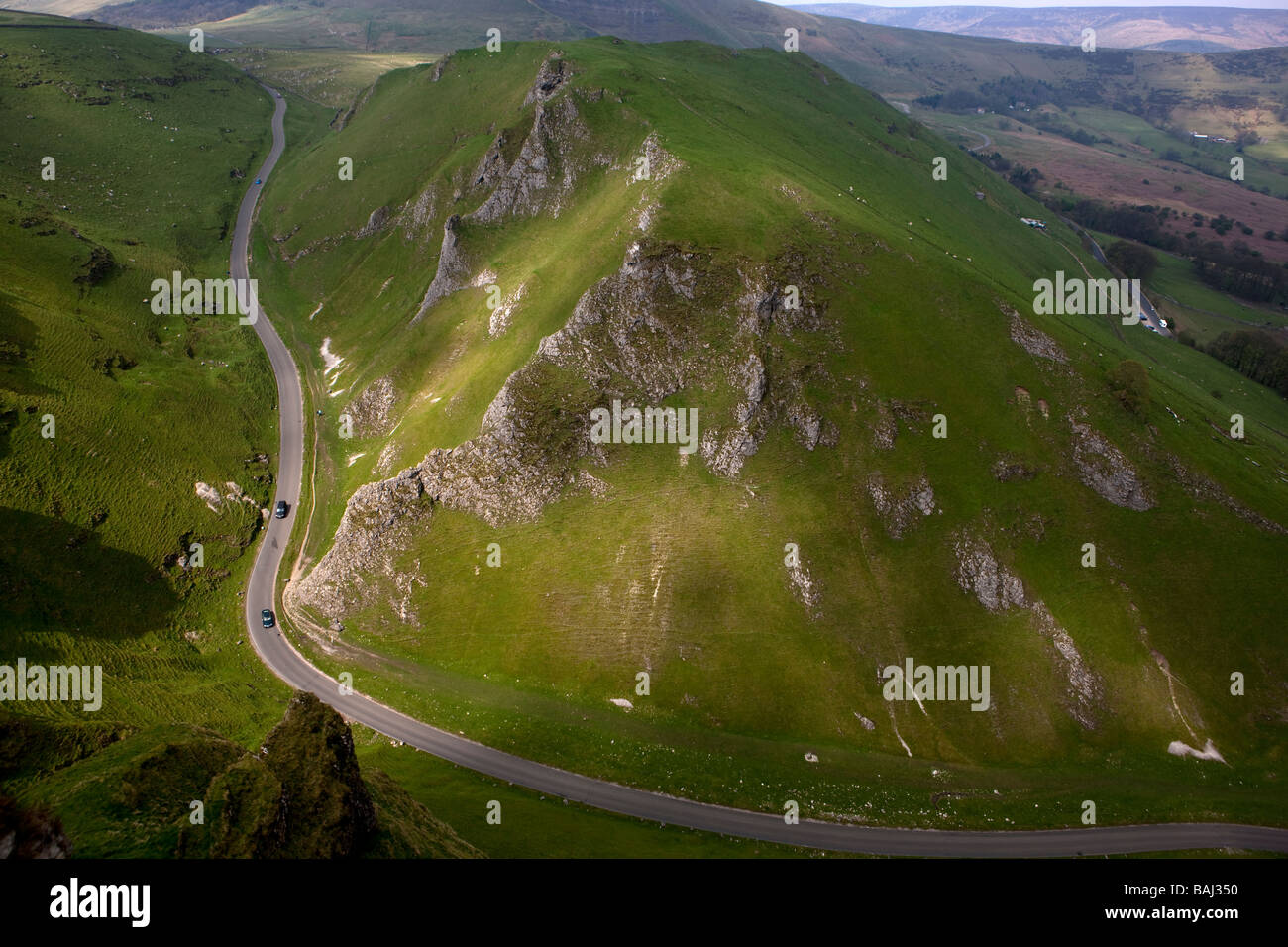 Winnats Pass near Castleton. Long Cliff. High Peak. Peak District ...