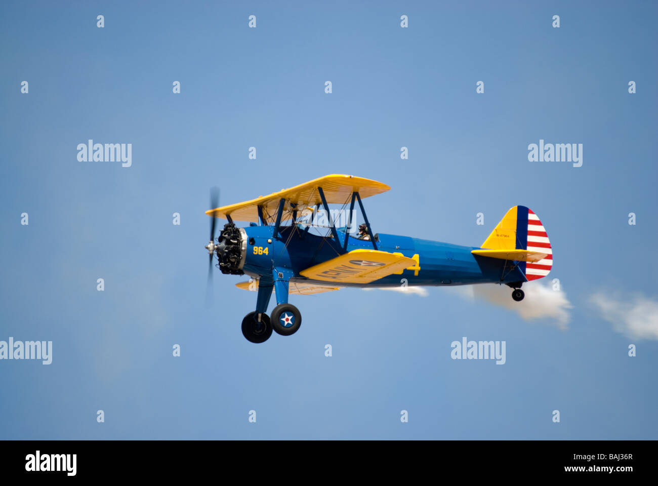 Stearman Biplane in Flight Stock Photo - Alamy