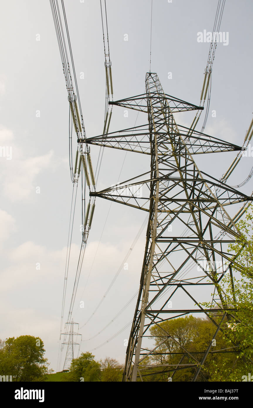 Electricity pylons carrying overhead cables hi-res stock photography ...